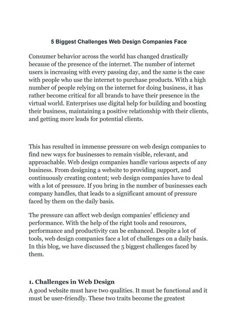 5 Biggest Challenges Web Design Companies Face By Zac Efron Issuu