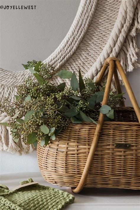 Rattan Display Basket With Handles Display Basket Basket Natural Baskets