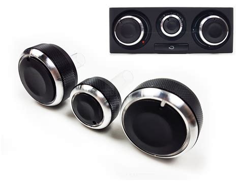 Ac Heater Blower Dials Knobs Buttons Set Chrome Black Alloy Vw Golf