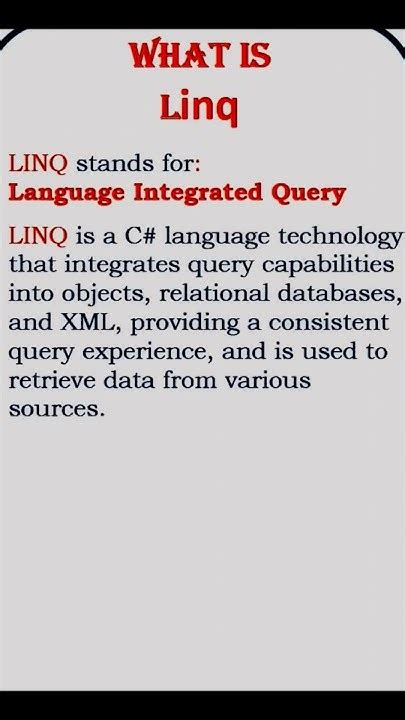 What Is Linq Quick Guide Linq Csharp Dotnet Dotnetcore Linqcsharp Appdevelopment Core