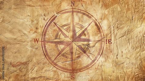 An Ancient Compass Rose Is A Circular Drawing On A Map That Shows The