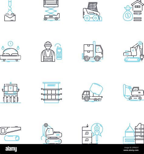 Home Constructors Linear Icons Set Design Build Construction Architecture Renovation
