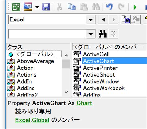 Chartobjectのインデックス番号を取得するエクセルマクロ・excel Vbaの使い方グラフ・chart