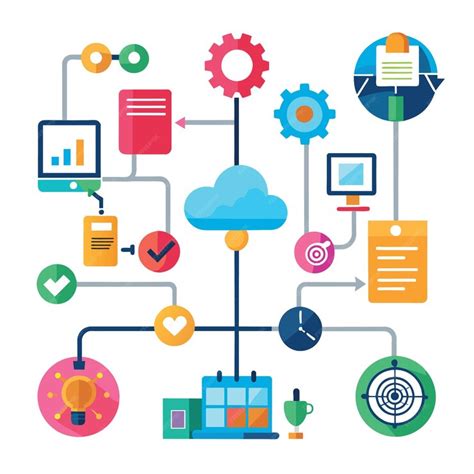 Premium Vector Business Process Workflow Diagram Or Model Design