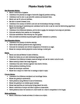 Physics Study Guide By Dr Lyons TPT