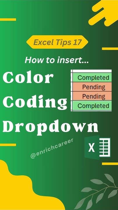 Learn How To Insert A Color Coded Drop Down 💫 Youtubeshorts Excel