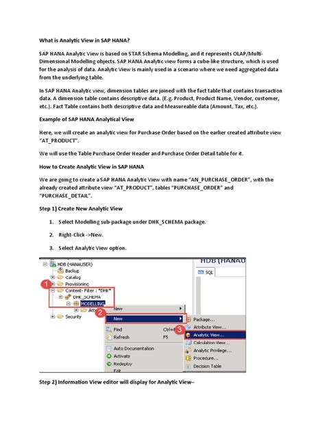 create analytic view in sap hana pdf computer data information