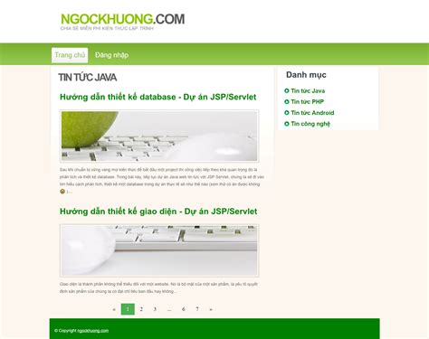 Dự án Java Web Tin Tức Với Jsp Servlet Bài 3 Phân Tích Và Thiết Kế Giao Diện Ngoc Khuong Blog