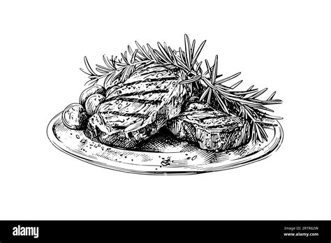 Meat Plating Drawing At Jose Hopkins Blog