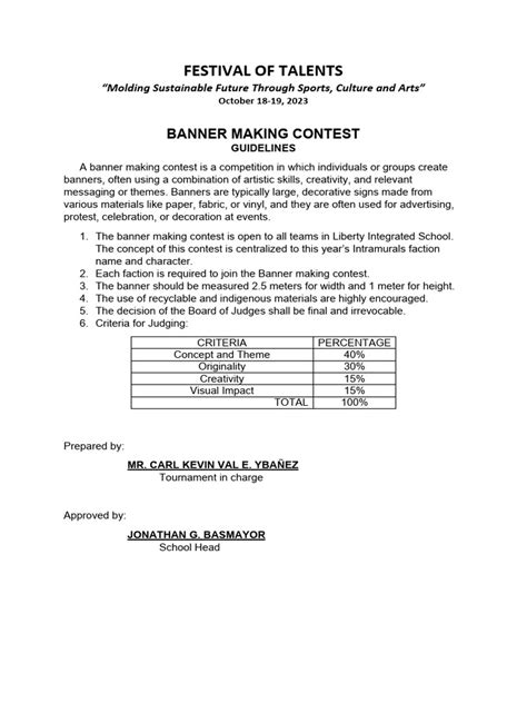 Banner Making Contest Guidelines Pdf