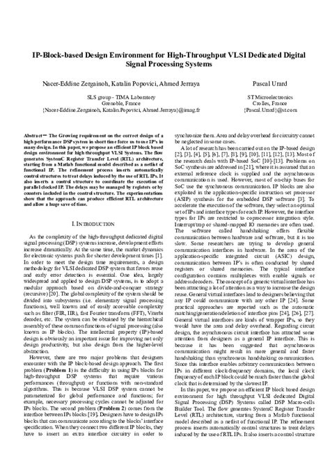 Pdf Ip Block Based Design Environment For High Throughput Vlsi
