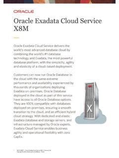 Oracle Exadata Cloud Service X8M Data Sheet Oracle Exadata Cloud Service X8m Data Sheet Pdf
