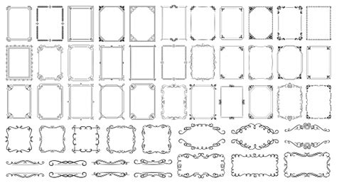 빈티지 캘리그래피 프레임 화려한 서예 프레임 복고풍 우아한 장식 테두리 액자 인증서 템플릿에 대 한 선조 꽃 장식 고립 된 벡터 장식 빅토리아 디바이더 세트 프레임에 대한