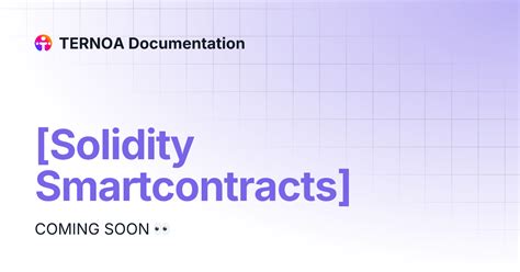 Solidity Smartcontracts Ternoa Documentation