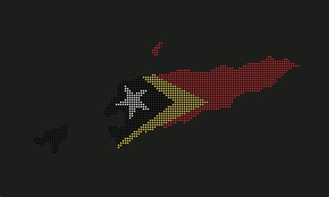 모자이크 도트 스타일의 그런지 질감이 있는 동티모르 지도 깃발 0명에 대한 스톡 벡터 아트 및 기타 이미지 0명 국경