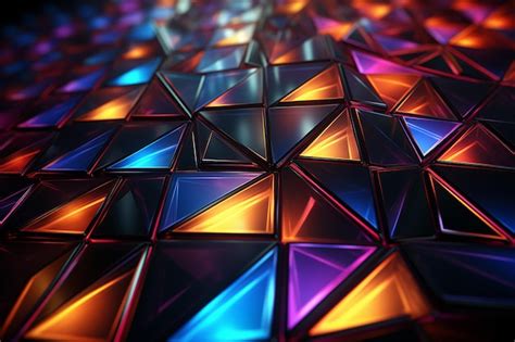 Premium Ai Image Dynamic Array Of Vibrant Triangles And Hexagons