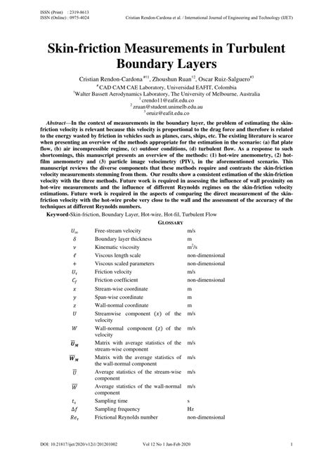 Pdf Skin Friction Measurements In Turbulent Boundary Layers