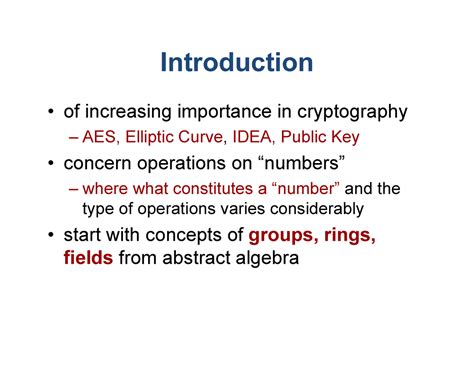 Module Finite Fields And Number Theory Introduction Of Increasing Importance