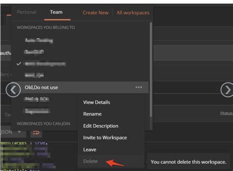 Unable To Delete A Workspace Issue Postmanlabs Postman App Support GitHub