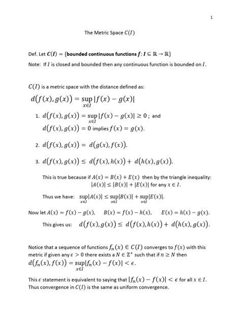 4 Analysis 2 The Metric Space Of Bounded Continuous Functions Pdf Norm Mathematics