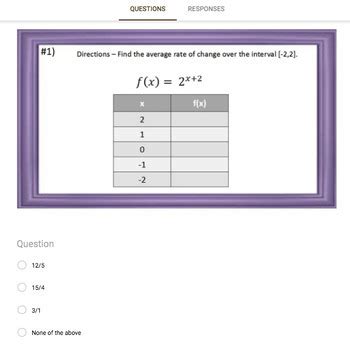 Average Rate Of Change Of Exponential Function Google Lesson TpT