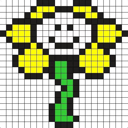 Flowey The Flower Kandi Pattern Undertale Pixel Art Pixel Art Grid