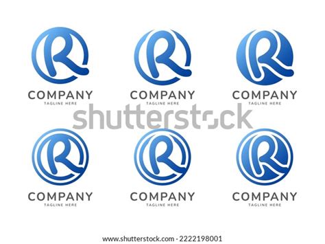 Letter R Rounded Monogram Logo Stock Vector Royalty Free 2222198001 Shutterstock
