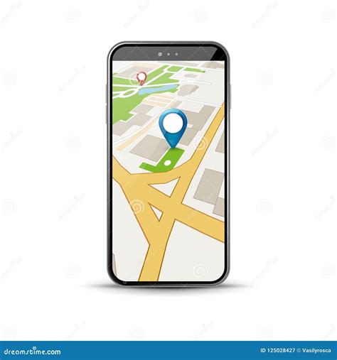 Mobile Gps Navigation Application 3d Map Vector Application For City Gps Route Smartphone App