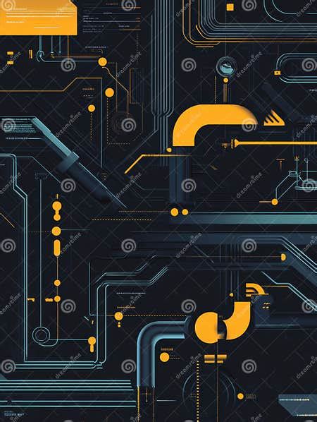 Detailed Minimalist Infographic Illustrating Gas Pipeline Networks And Directional Flow Patterns