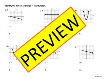 Functions Domain And Range Practice Algebra By Activities By Jill