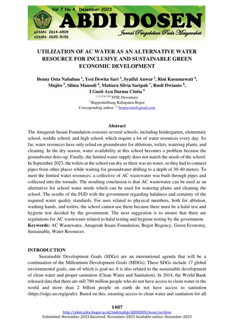 Pdf Utilization Of Ac Water As An Alternative Water Resource For