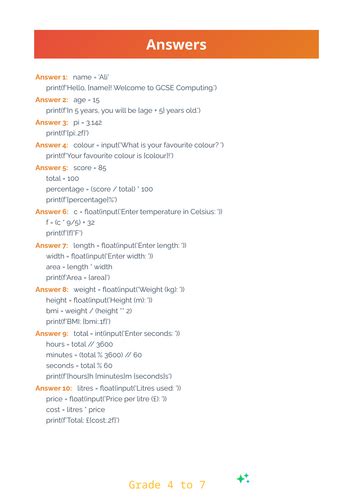 Gcse Python Programming Puzzles Wks Teaching Resources