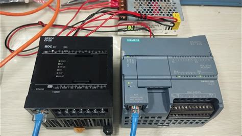 communication modbus tcp ip plc s7 1200 vs plc cp2e omron youtube