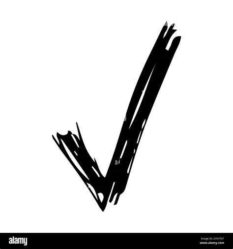 Hand Drawn Check Symbol Black Sketch Check Symbol On White Background