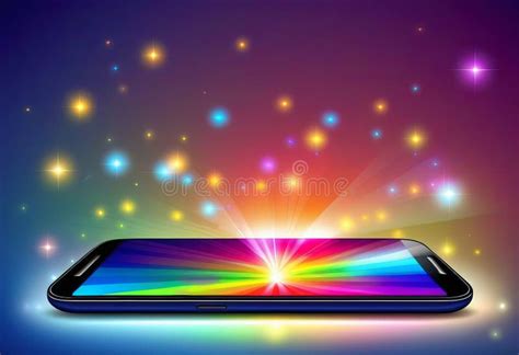Smartphone Mobile Screen Technology Mobile Display Light Vector Illustration Stock