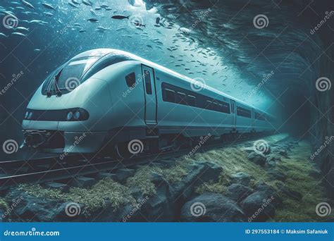 Train In Underwater Railway Underwater High Speed Train On Underway