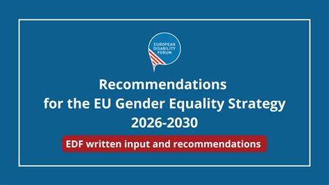 Recommendations For The Eu Gender Equality Strategy 2026 2030 European Disability Forum