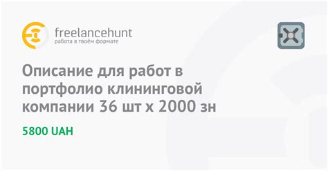 Описание для работ в портфолио клининговой компании 36 шт х 2000 зн • фриланс работа для