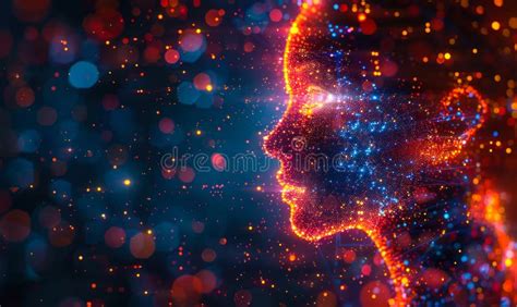 Illuminated Digital Human Profile With Glowing Particles Symbolizing Artificial Intelligence