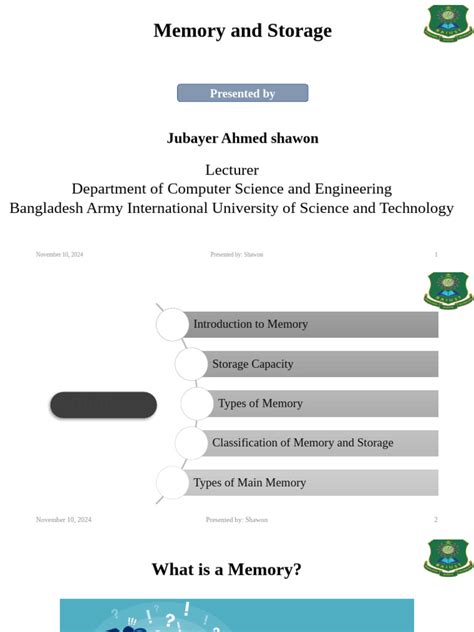 Lecture 2 Memory And Storage Pdf Random Access Memory Computer Data Storage