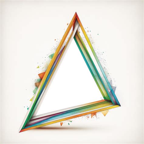 Premium Photo Empty Triangle Frame On White Background