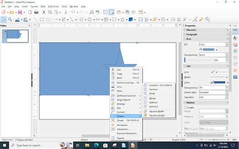 Modifikasi Shape Substract Merge Intersect Di Libreoffice Impress Power Point