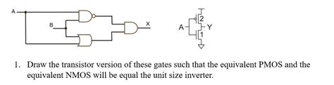 SOLVED 1 Draw The Transistor Version Of These Gates Such That The Equivalent PMOS And The