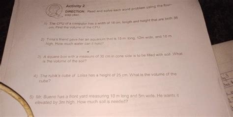 Solved Activity DIRECTION Read And Solve Each Word Chegg