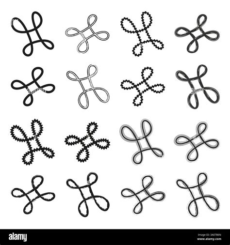 Abstract Loop Symbols Twisted Line Patterns Decorative Geometric