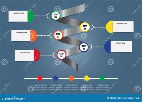 Spiral Timeline Infographics Vector Illustration CartoonDealer