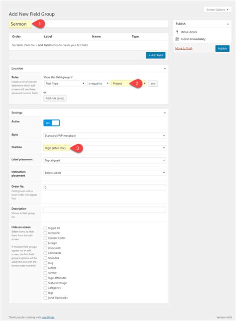 how to build a sermon layout using custom fields and dynamic content in