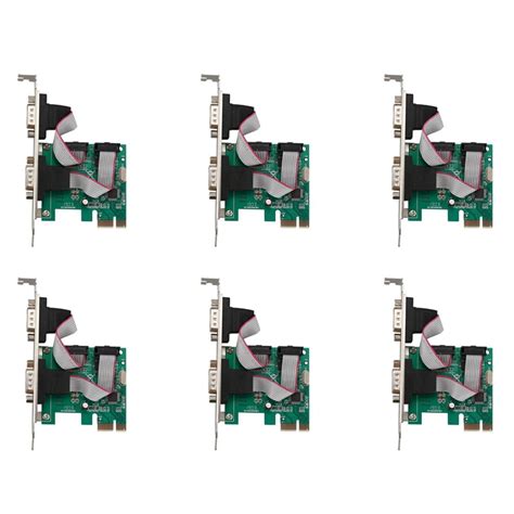 6x Pci E Pci Express Dual Serial Db9 Rs232 2 Ports Controller Adapter Card Green 6x Pci E Pci Express Dual Serial Db9 Rs232 2 Ports Controller Adapter Card Green
