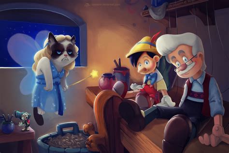 7 Pictures Of Grumpy Cat As Iconic Disney Characters