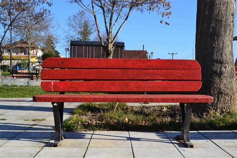 Bench Red Hellas Front Free Photo On Pixabay Pixabay